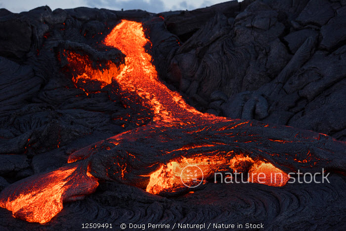 Pahoehoe Lava Flow Front Of A Pahoehoe Lava Flow On Hawaii Stock