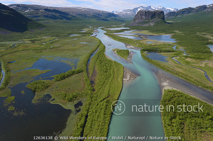 Rapa River Sarek National Wild, Beautiful Arctic Landscape Of Northern